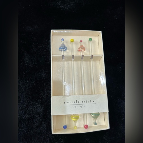 Pier 1 | Kitchen | Pier Imports Swizzle Sticks Set Of 4 Colorful Glass ...